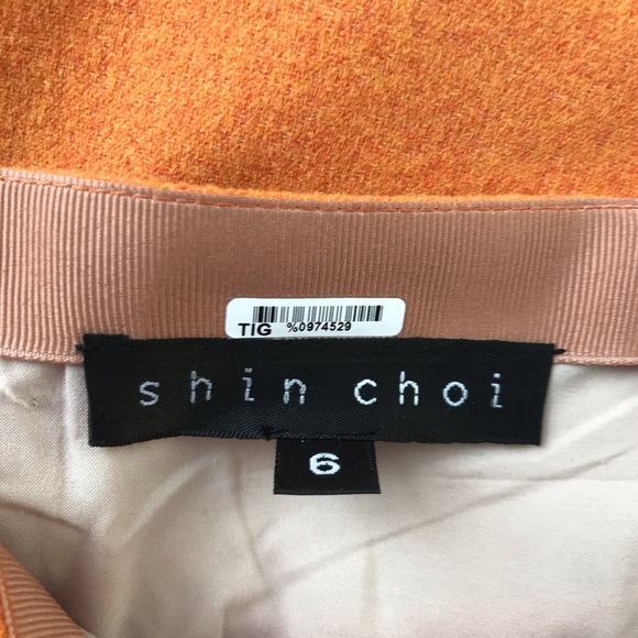 Shin Choi | Skirts | Shin Choi Orange Wool Pieced Pleated Skirt 2 ...